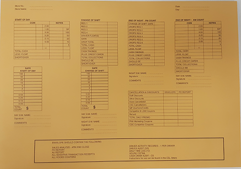 Daily cash Count Envelope - pack of 30 - PHA001 – CIMC Hut Shop
